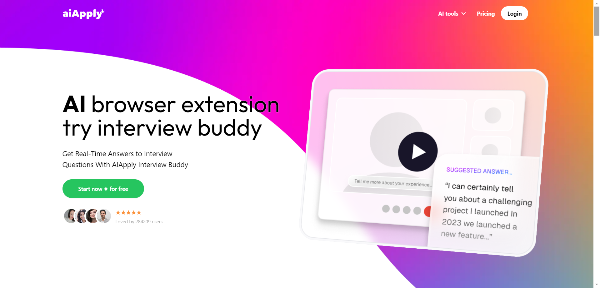 Interview Answer Buddy by AIApply / Interviews / Best tools - GoGetGPT.com