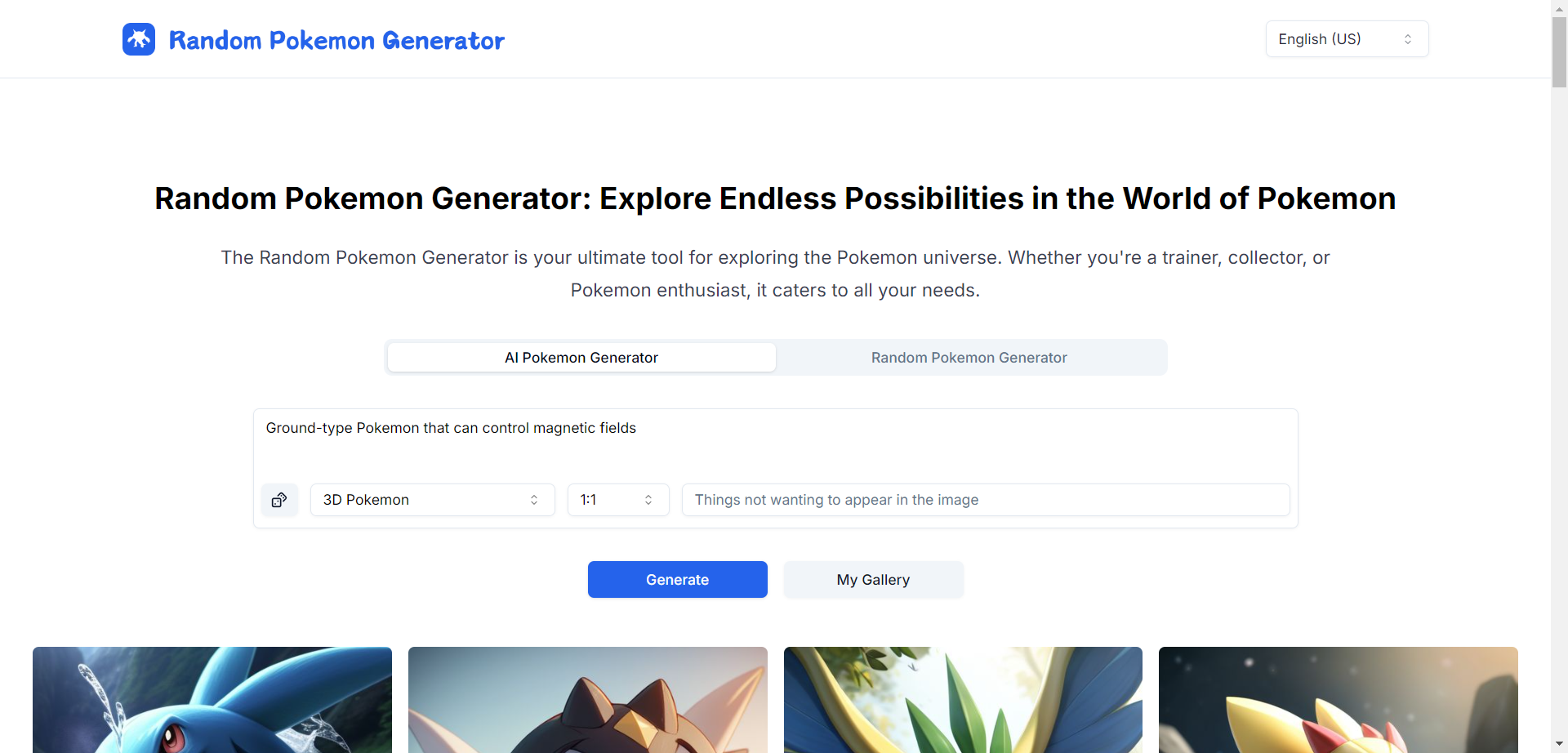 Random Pokemon Generator / Ai Art Generation / Best tools - GoGetGPT.com