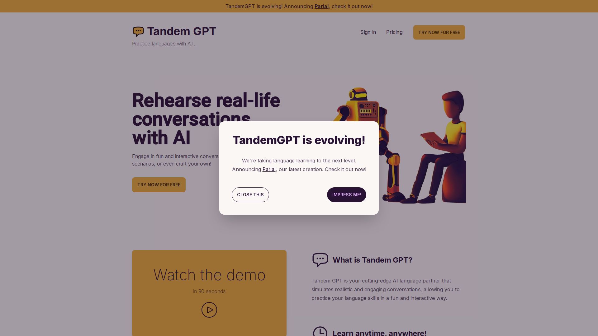 Tandem GPT / Education / Best tools - GoGetGPT.com