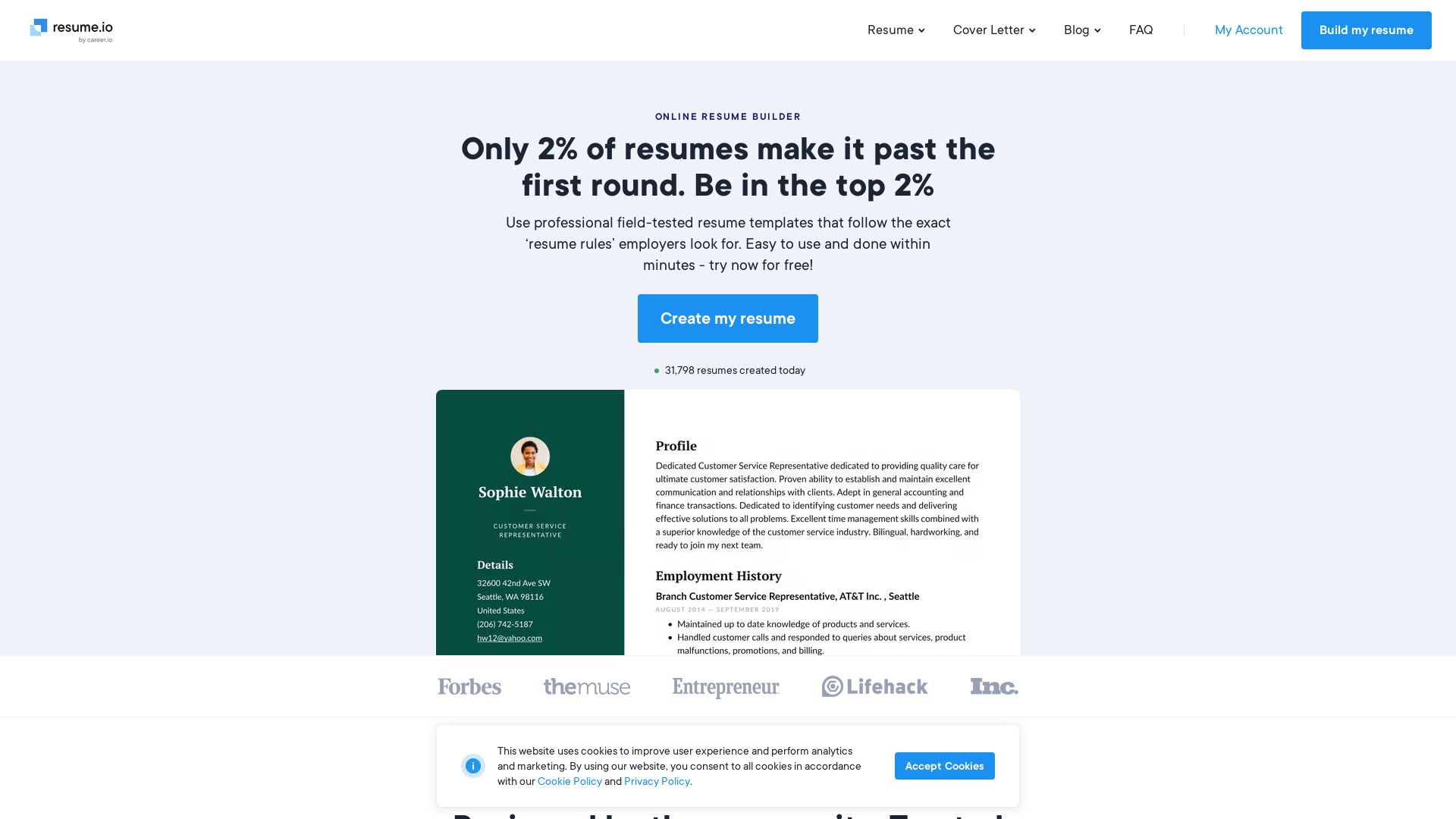 Resume.io / Resume / Best tools - GoGetGPT.com