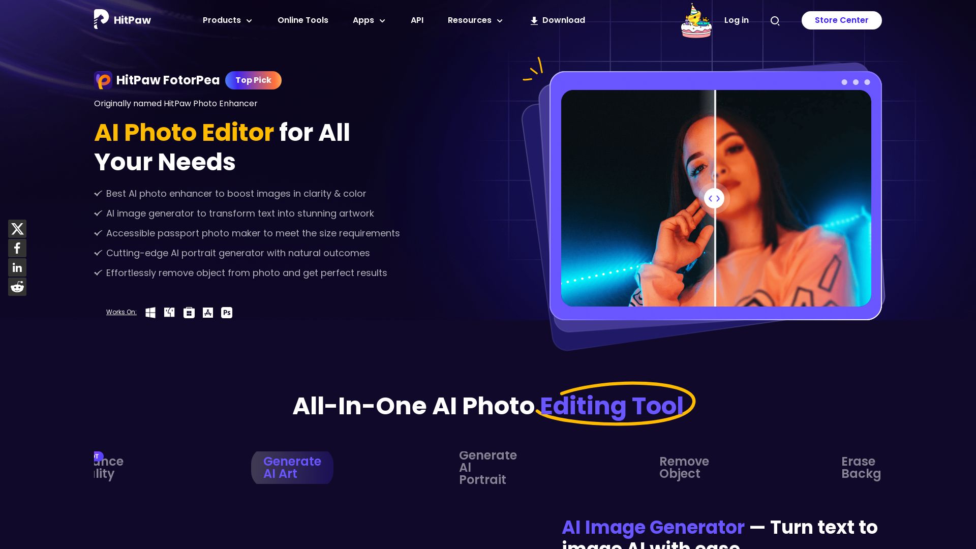 HitPaw Photo AI / Image processing / Best tools - GoGetGPT.com