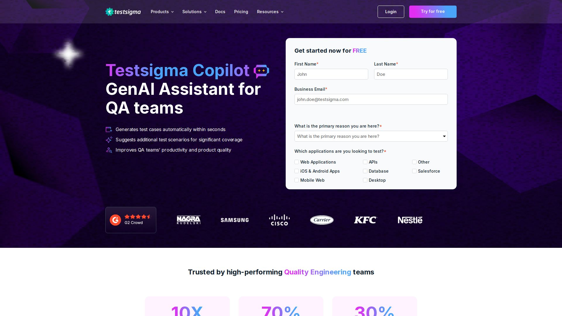 Testsigma / Automation / Best tools - GoGetGPT.com