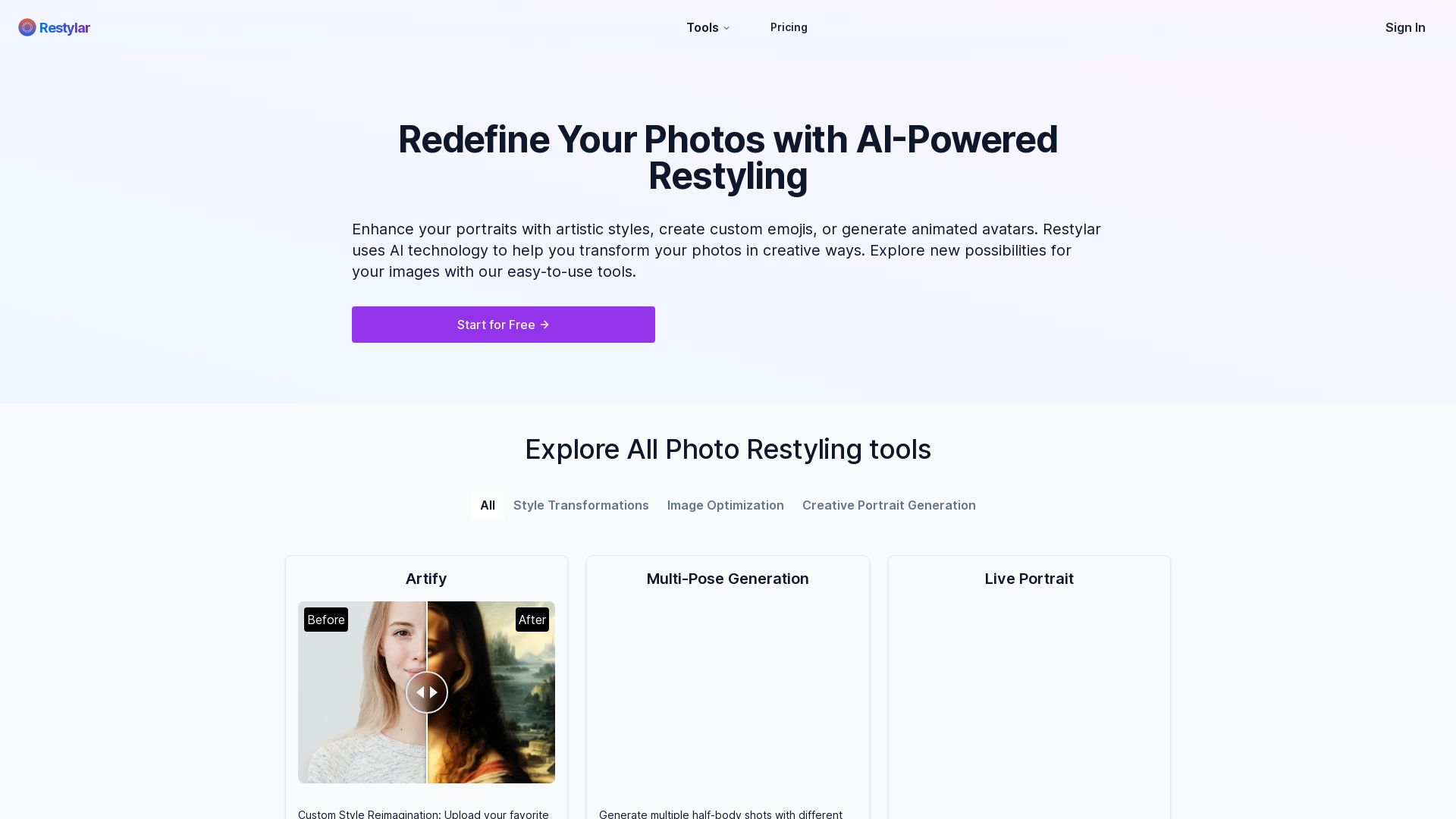 Restylar / Ai Art Generation / Best tools - GoGetGPT.com