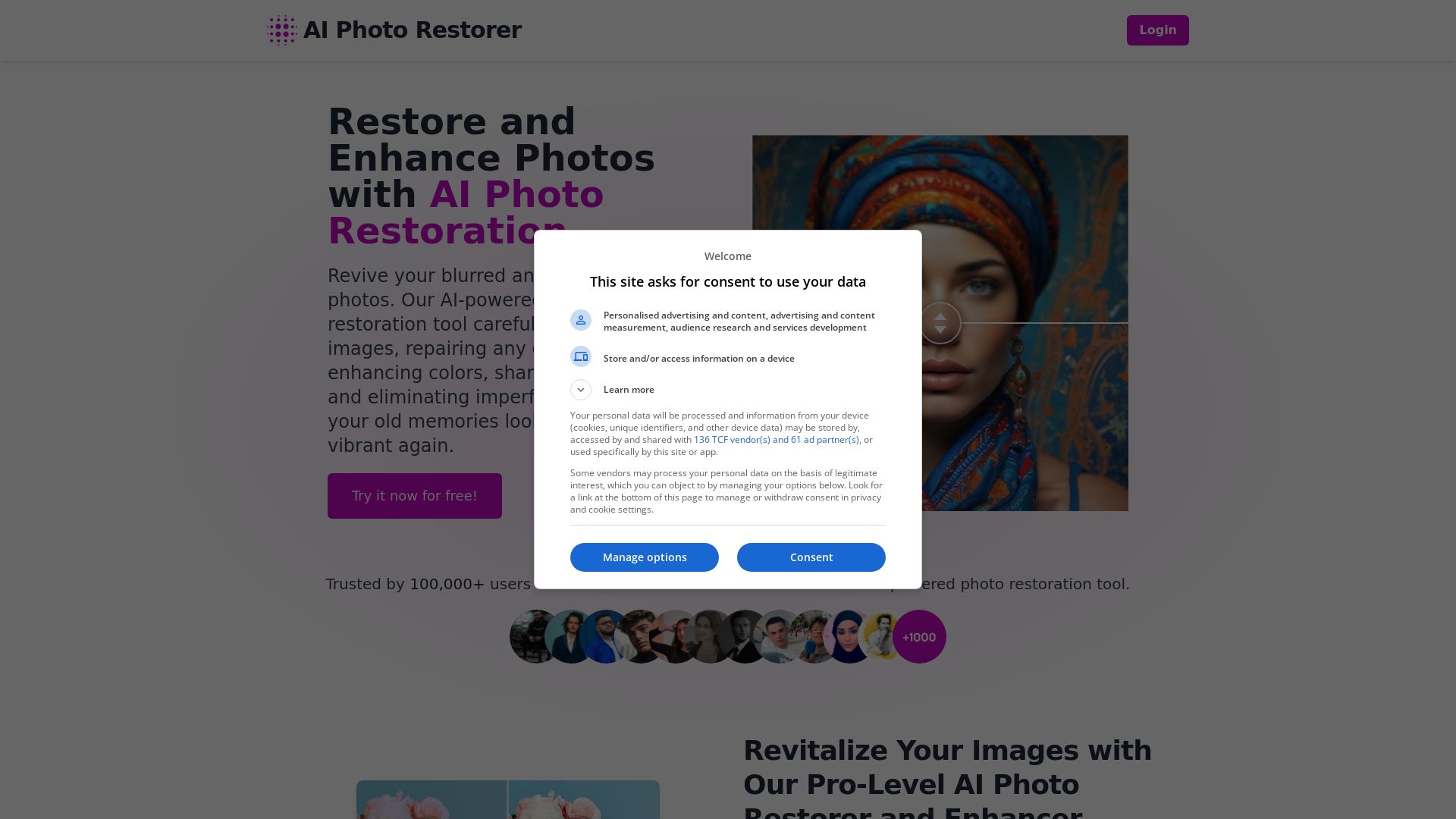 AI Photo Restorer / Image processing / Best tools - GoGetGPT.com