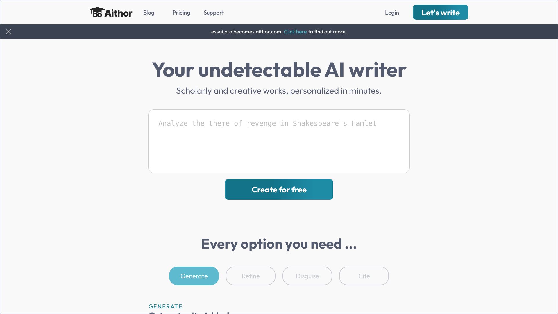 Essai Pro / General Writing / Best tools - GoGetGPT.com