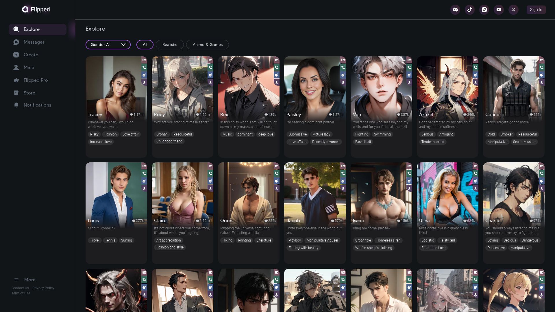 Flipped.Chat / AI Girlfriend Apps / Best tools - GoGetGPT.com