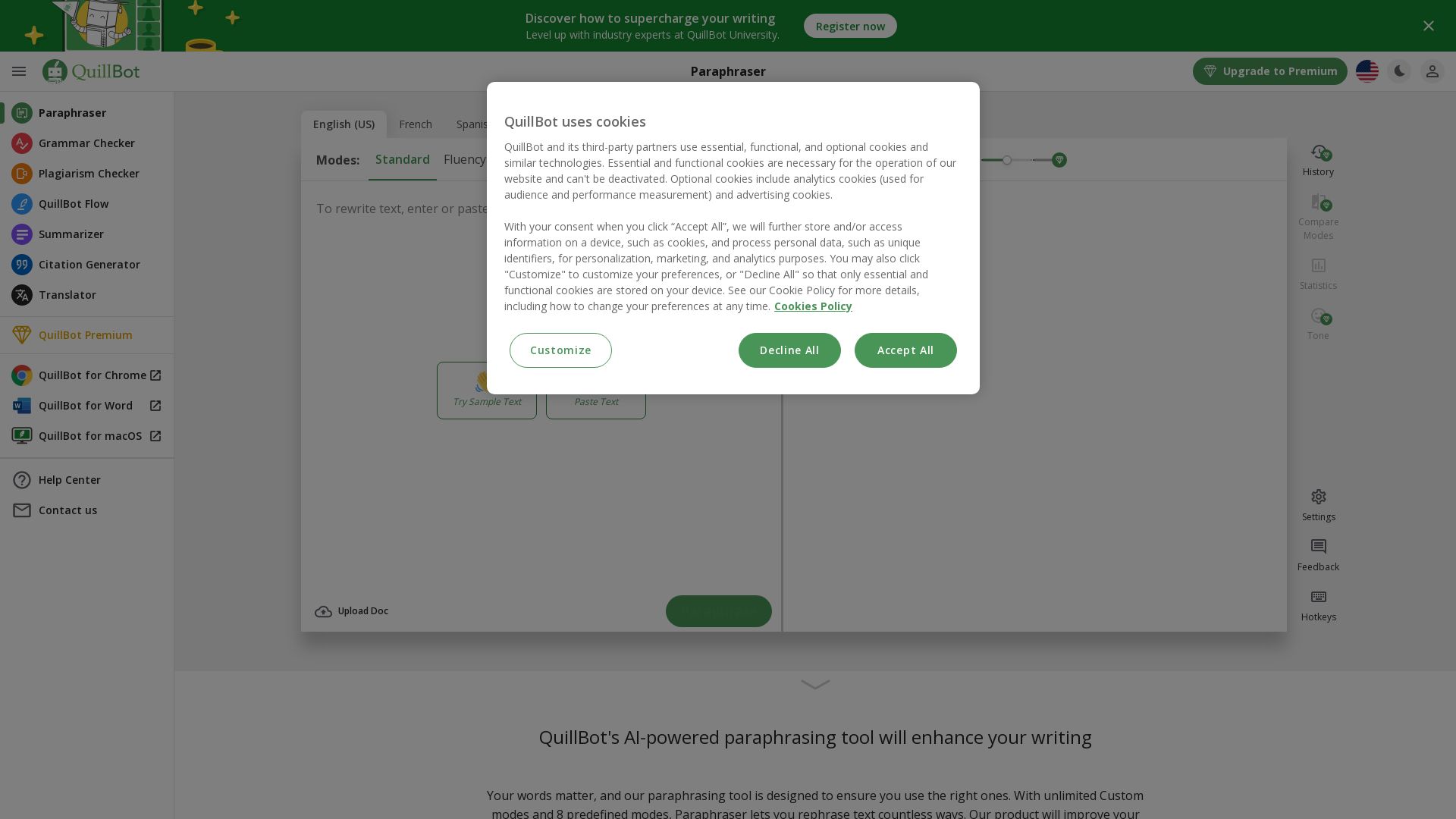 QuillBot / Paraphraser / Best tools - GoGetGPT.com