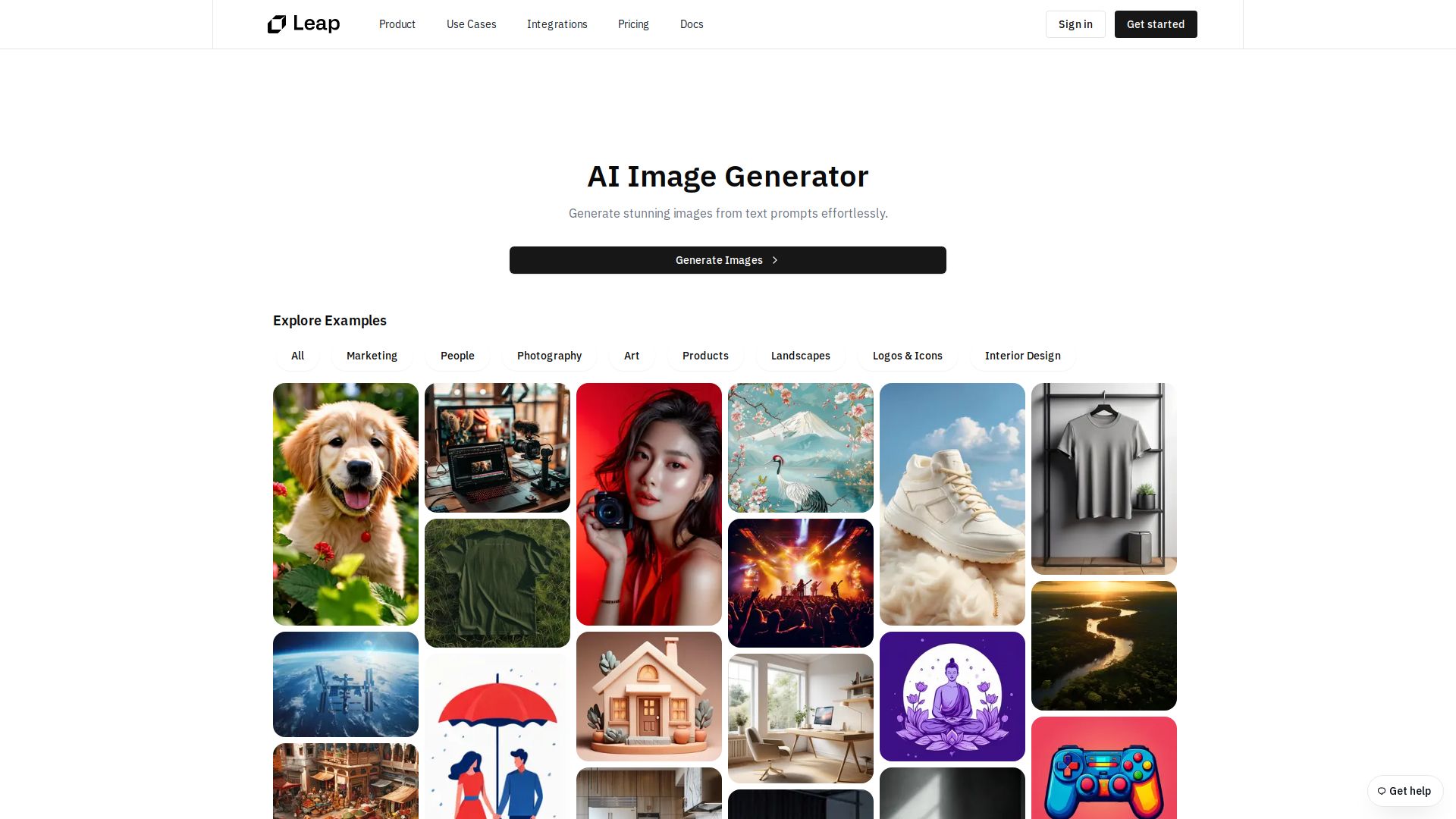 Leap AI Image Generator / Image Generation / Best tools - GoGetGPT.com