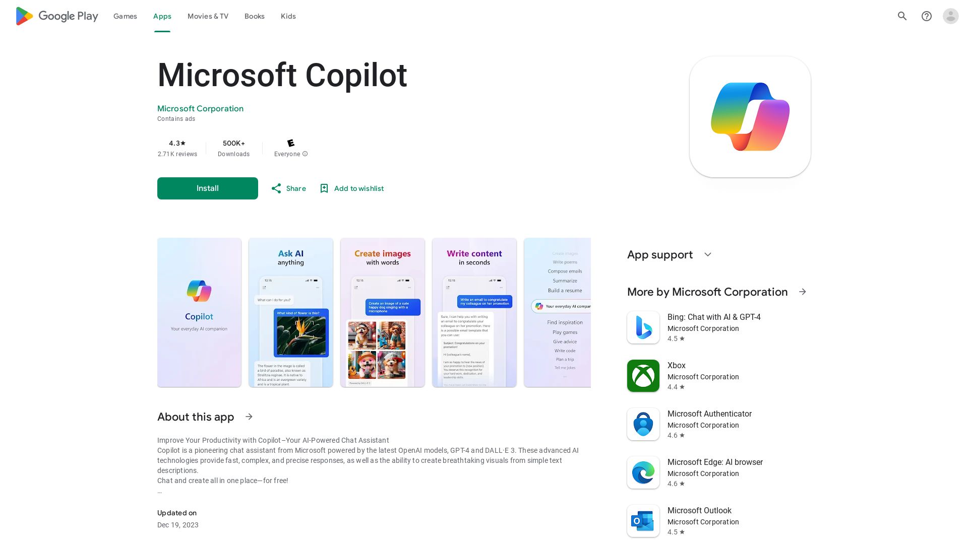Microsoft Copilot for Android / Content Creation / Best tools - GoGetGPT.com